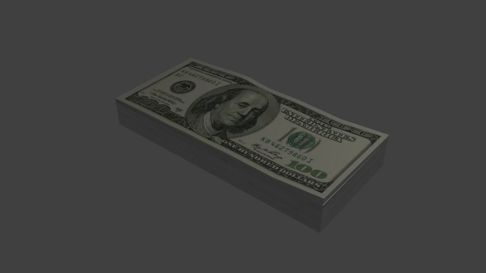 3D model Low Poly 100 USD Money Stack 3 TYPES Rack VR / AR / low-poly ...