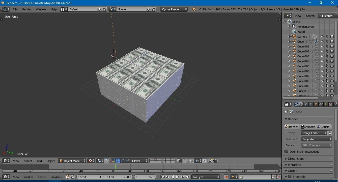 3D model Low Poly 100 USD Money Stack 3 TYPES Rack VR / AR / low-poly ...