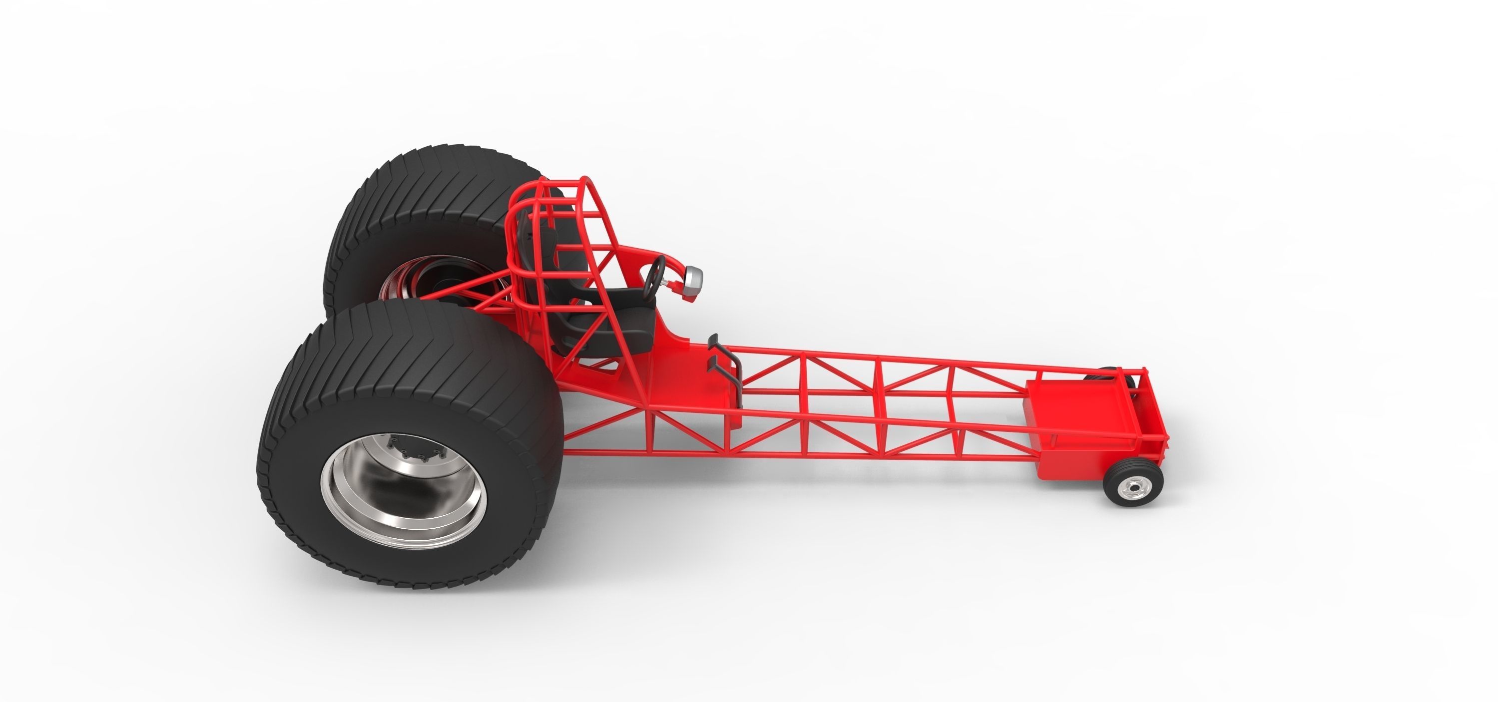 Chassis of pulling tractor 3D model | CGTrader
