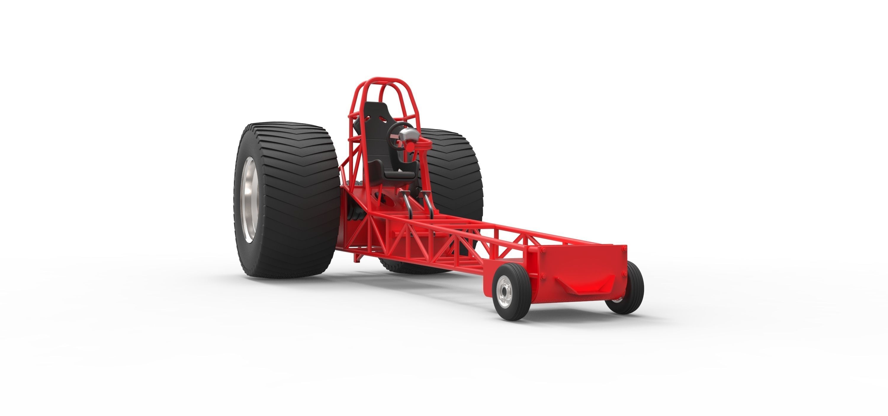 Chassis of pulling tractor 3D model | CGTrader