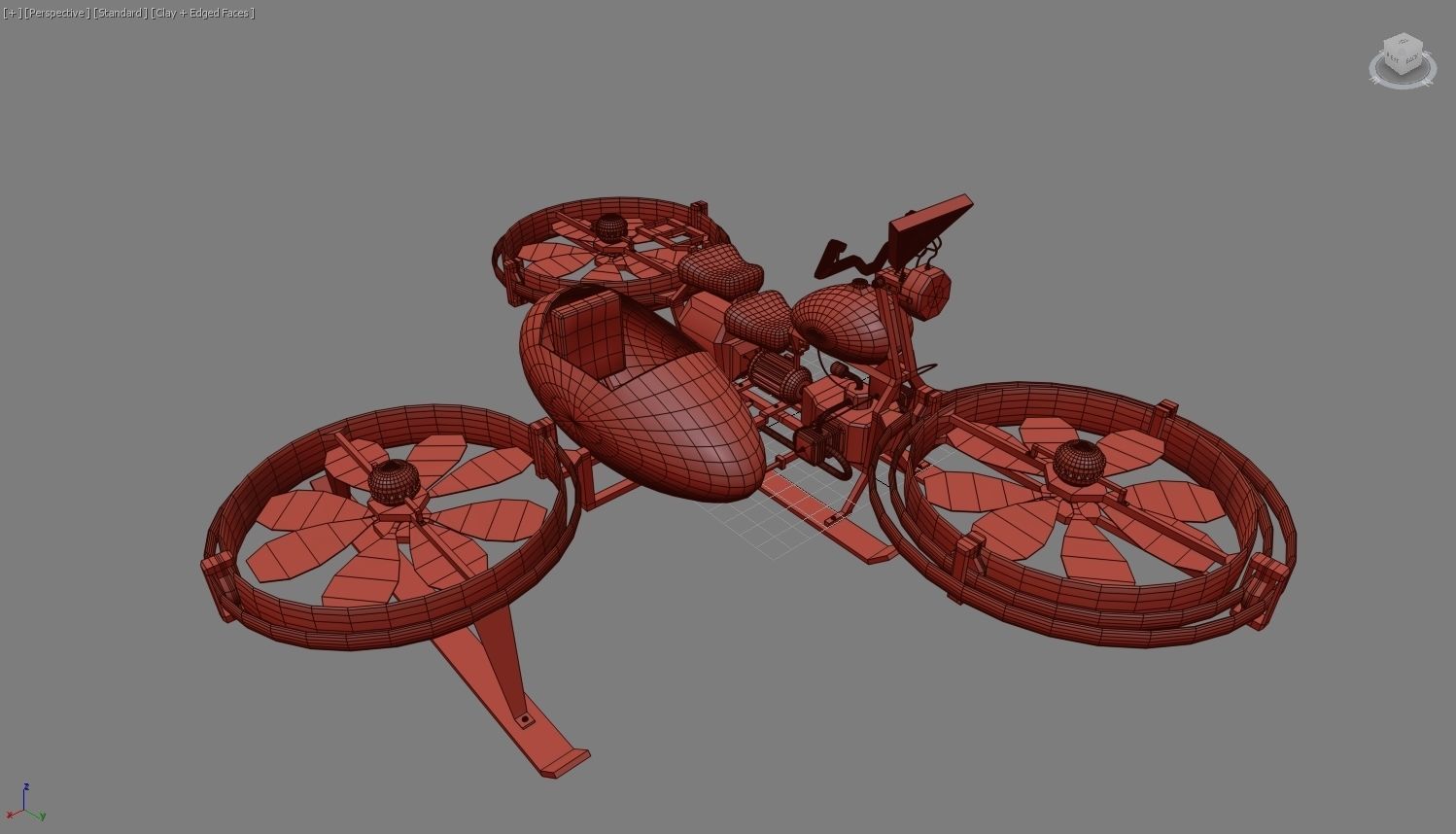 Hover Bike with Sidecar 3D model animated rigged | CGTrader