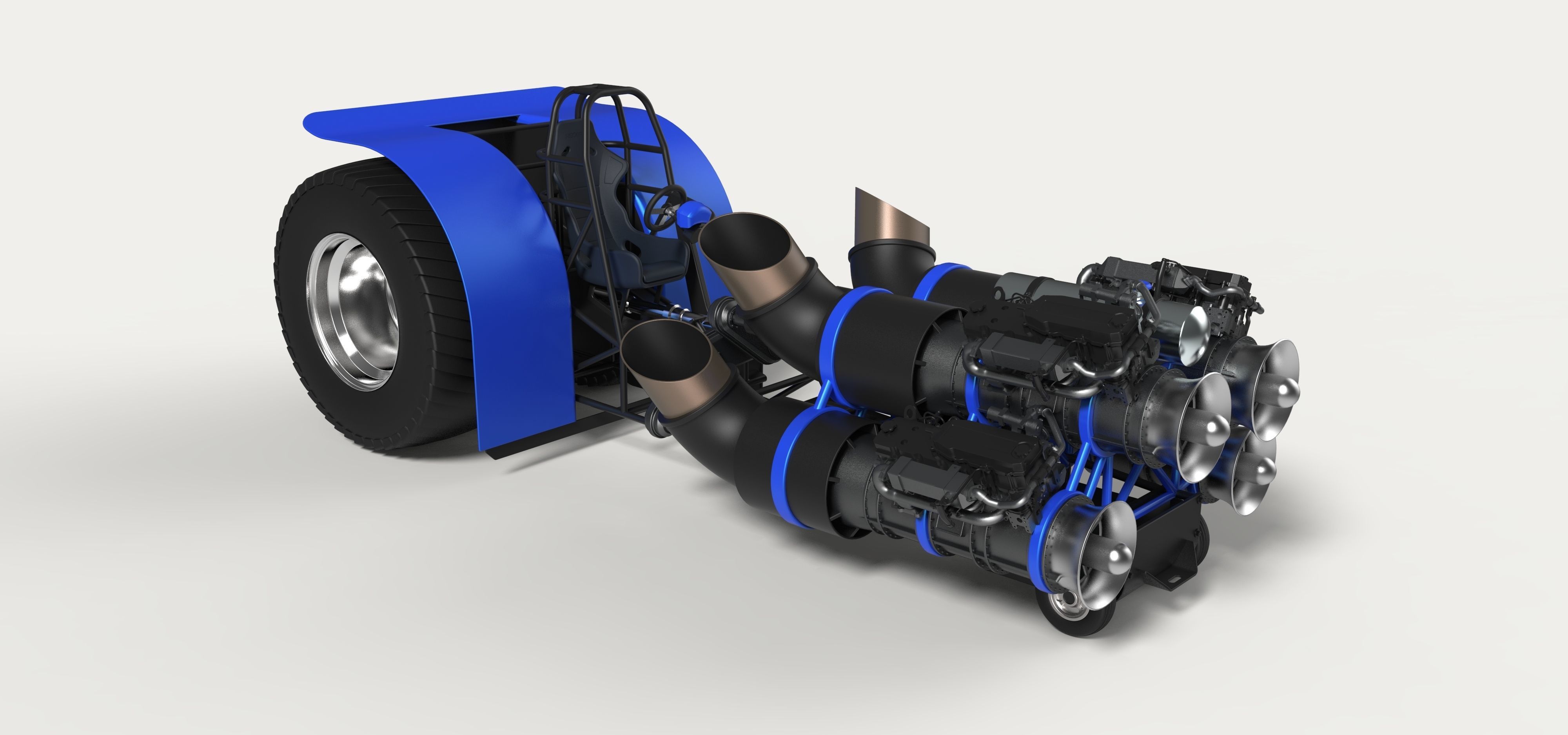 Jet pulling tractor 2 3D model | CGTrader