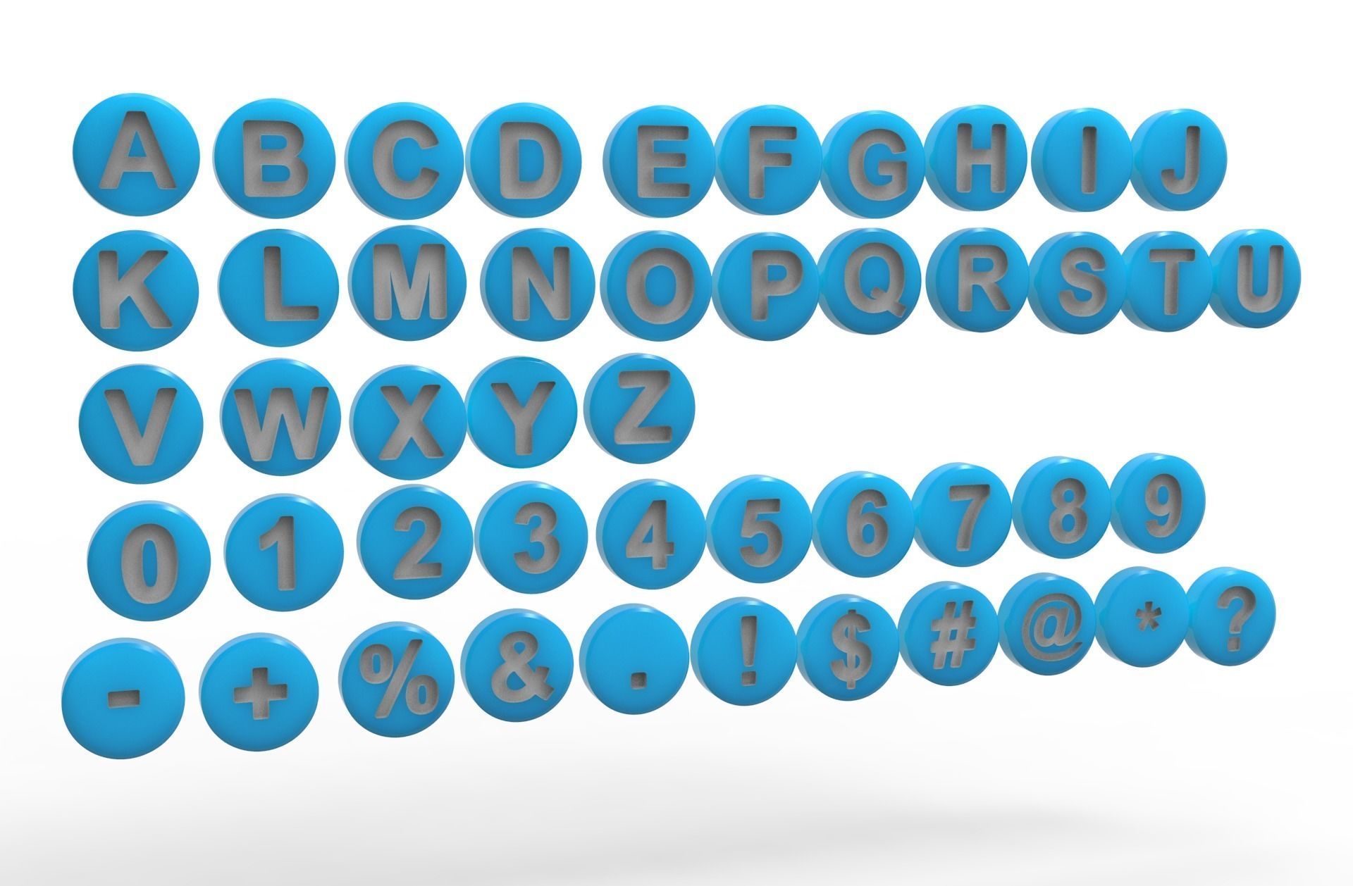 English Letters 3D model in round shape 3D model | CGTrader
