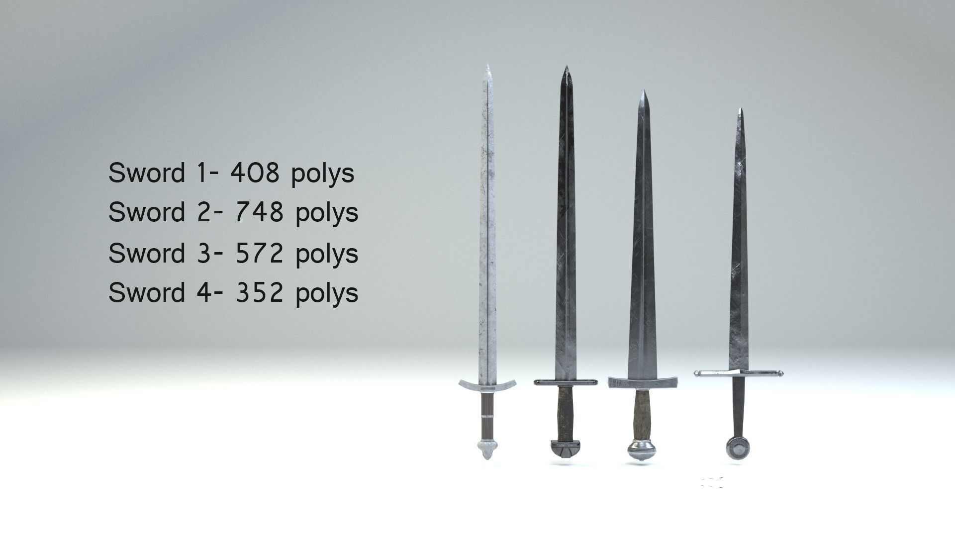 Medieval slavic swords game asset free VR / AR / low-poly 3D model ...