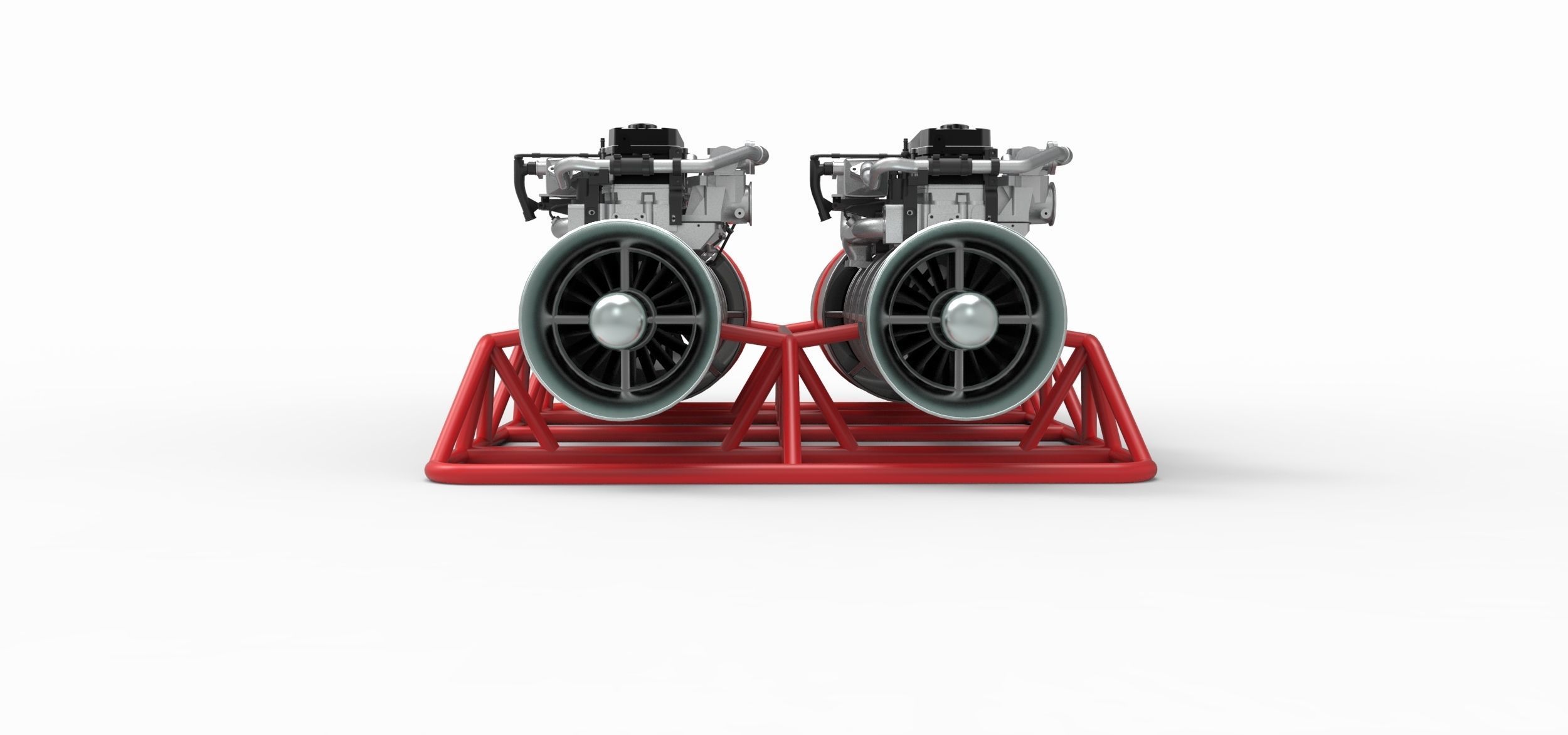 Jet engines with frame 3D model | CGTrader