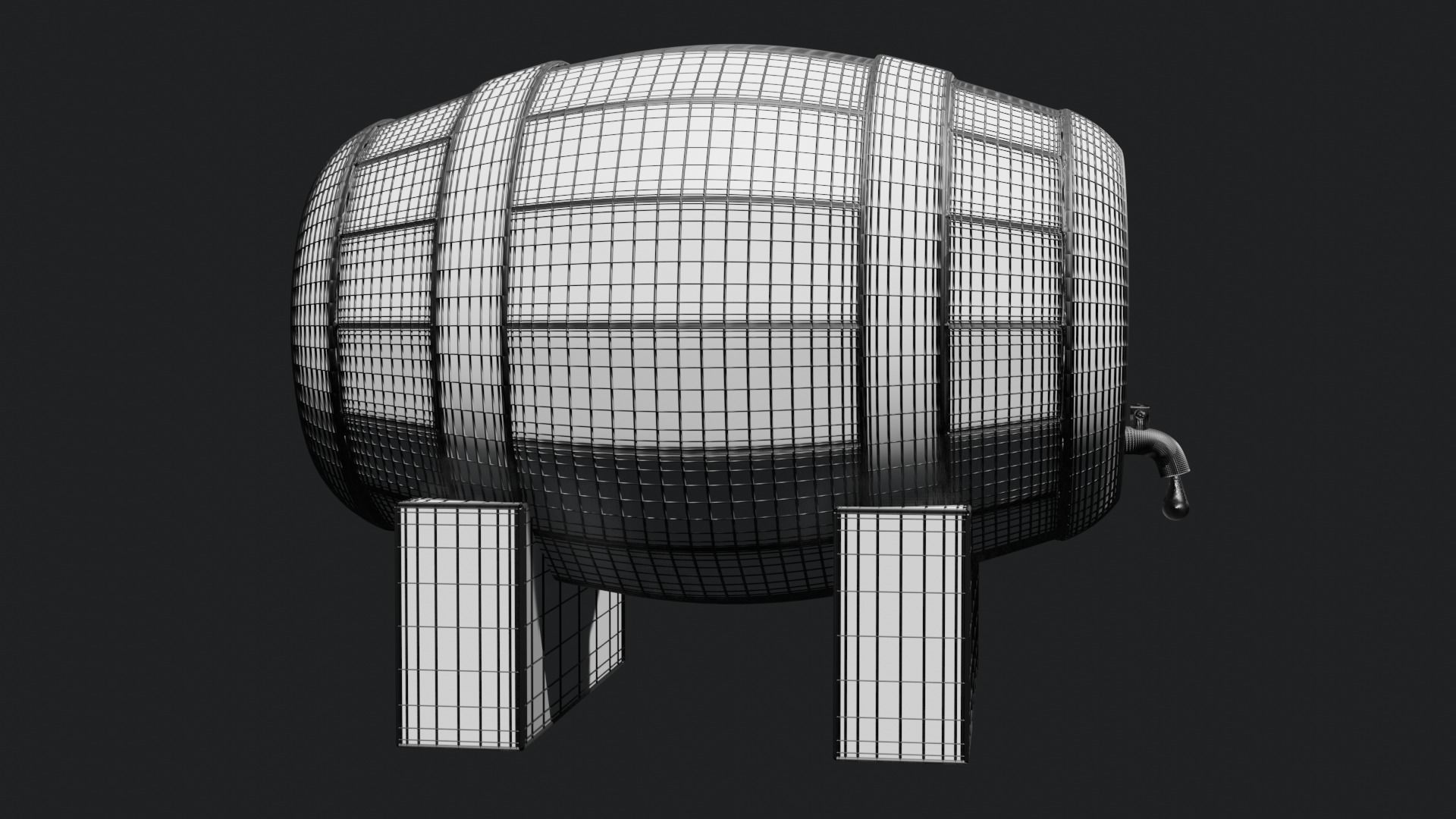 Cartoon Water Barrel with Drip 3D model | CGTrader