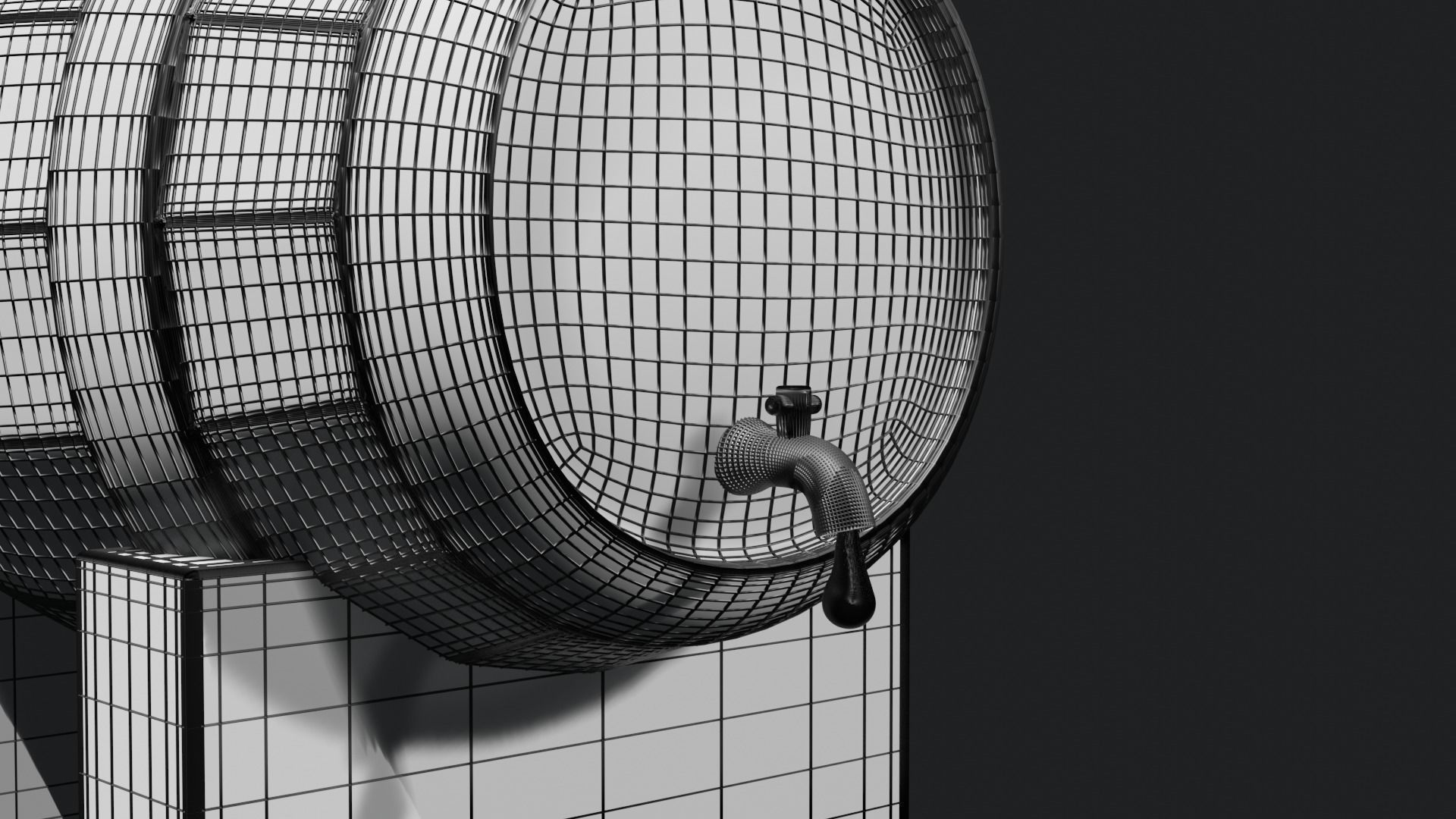 Cartoon Water Barrel with Drip 3D model | CGTrader