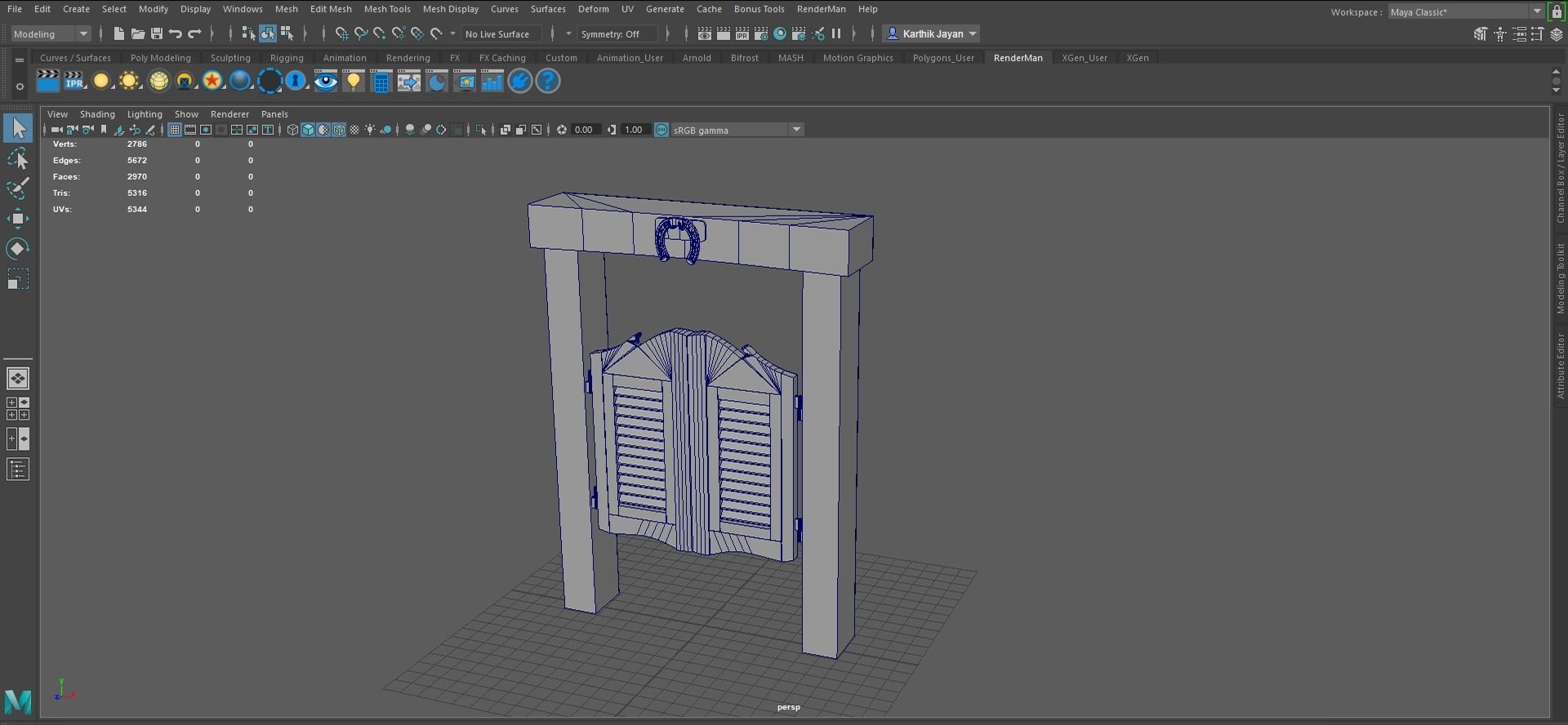 3D model Saloon Door VR / AR / low-poly rigged animated | CGTrader
