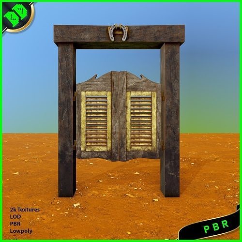 3D model Saloon Door VR / AR / low-poly rigged animated | CGTrader