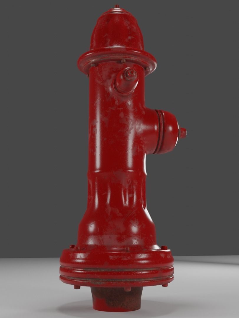 3D model Realistic PBR Fire hydrant Traditional Red VR / AR / low-poly | CGTrader