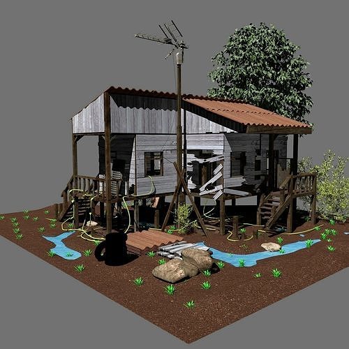 broken house 3D model | CGTrader