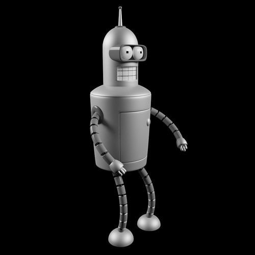 Bender silver robot free 3D model | CGTrader