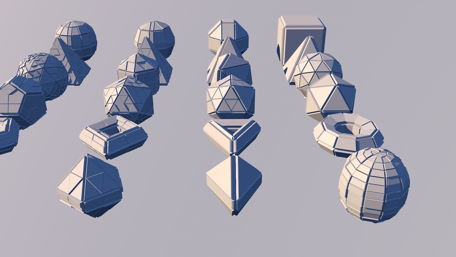 Sci Fi Set Object 24 Pieces - Pyramid Sphere Torus 2019 Low Poly 3D ...