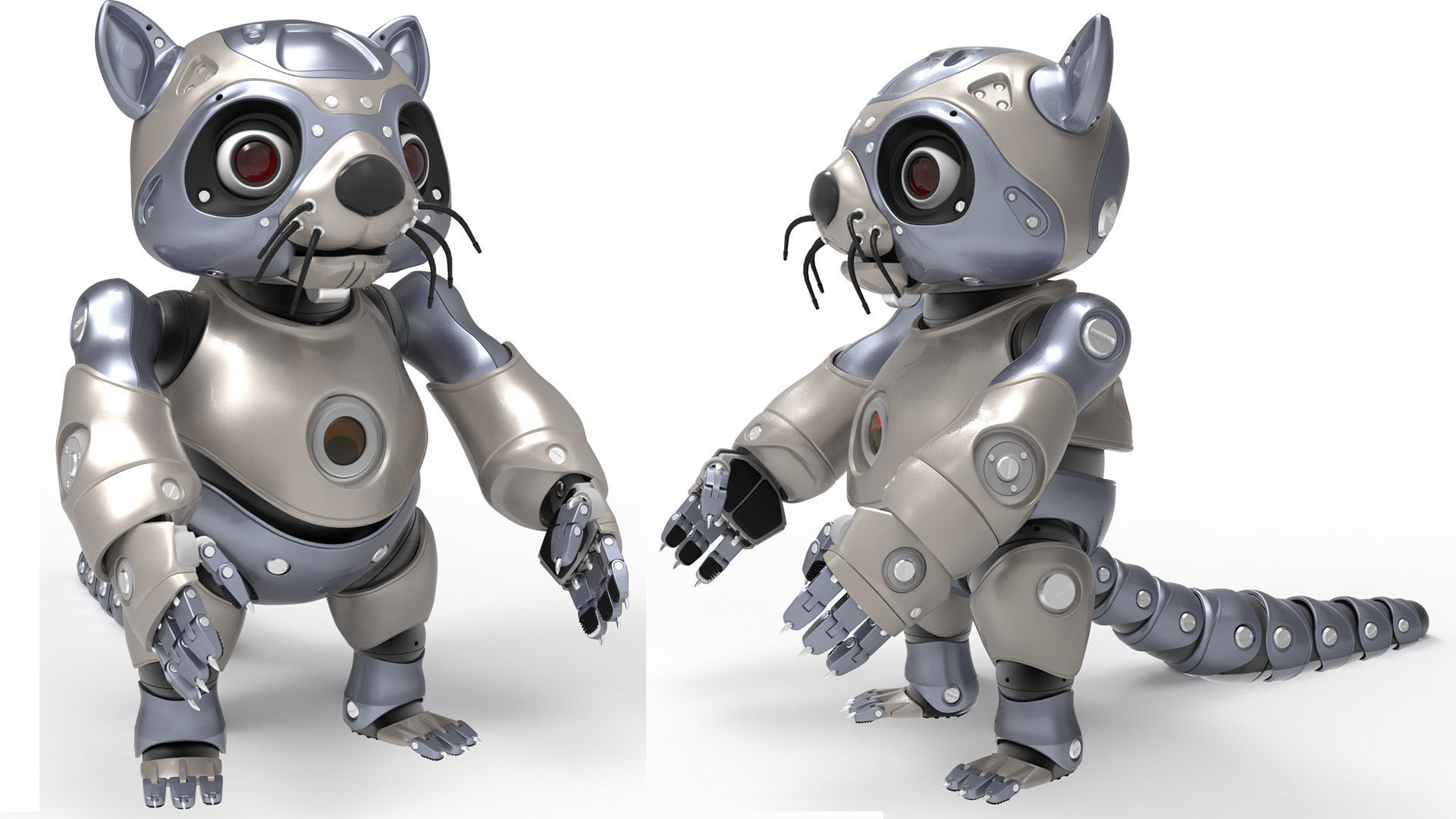 robot racoon 3D model | CGTrader