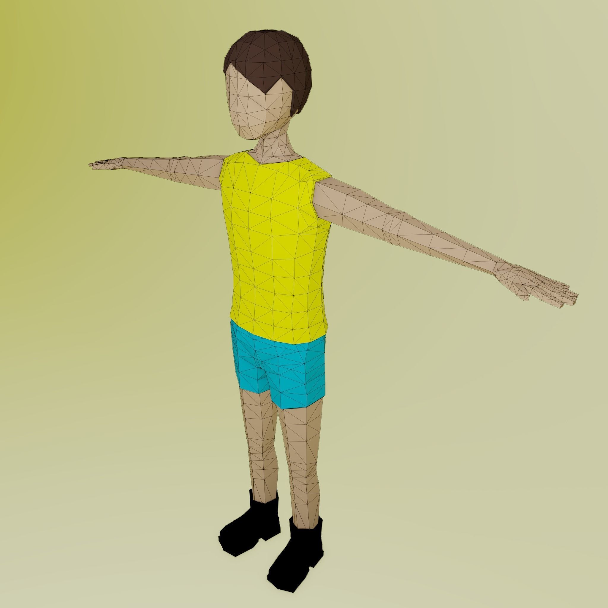 Nathaniel - Low poly boy character free VR / AR / low-poly 3D model ...