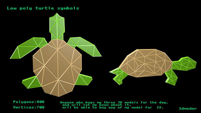 Low poly turtle symbols free VR / AR / low-poly 3D model | CGTrader