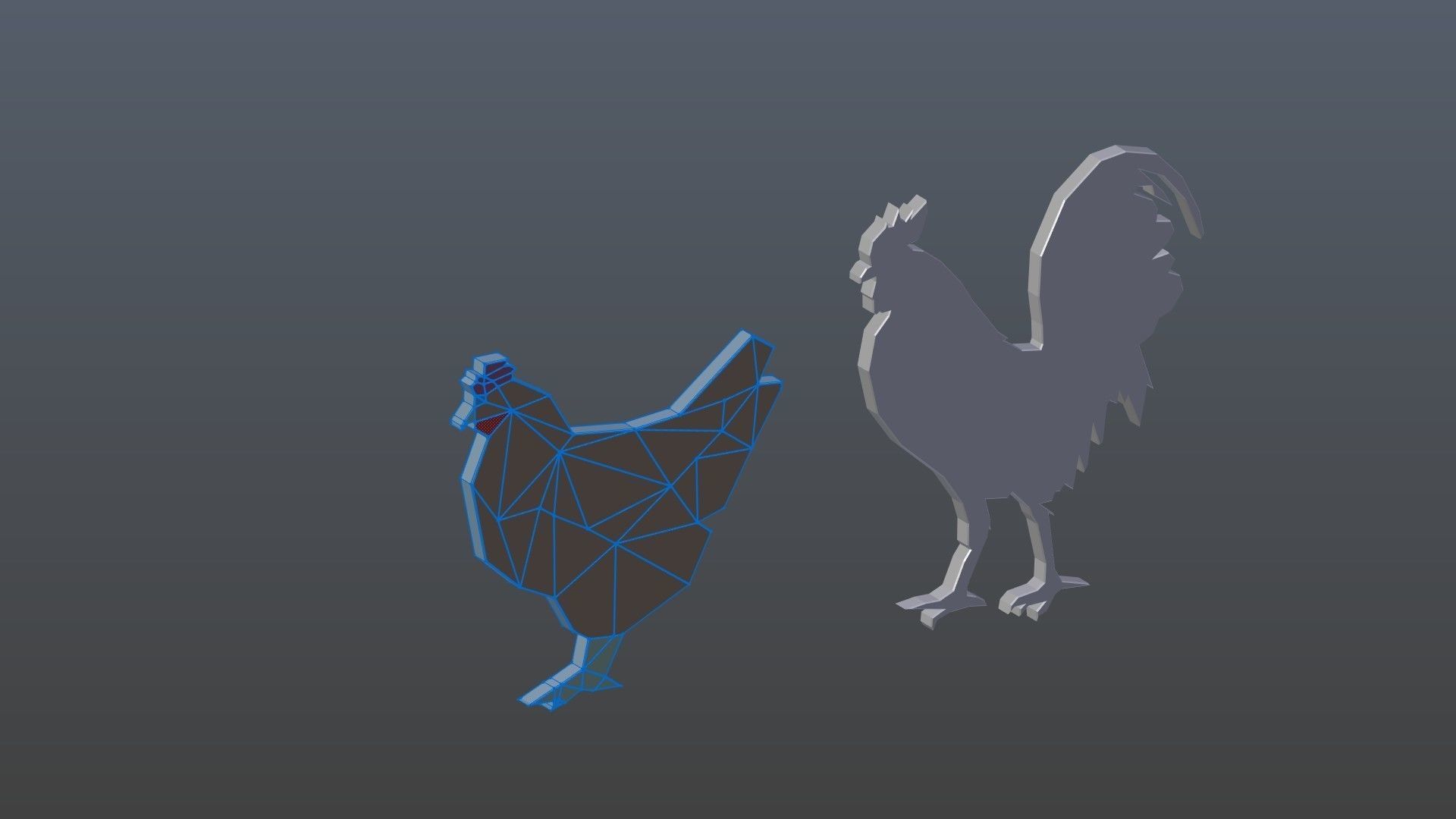Low poly chicken symbols free VR / AR / low-poly 3D model | CGTrader
