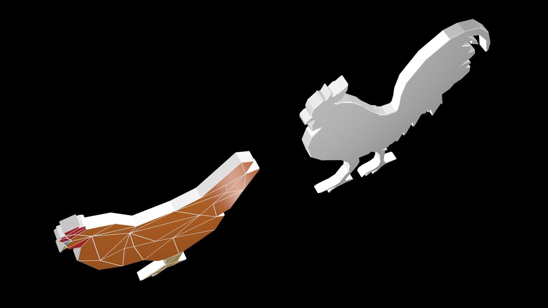 Low poly chicken symbols free VR / AR / low-poly 3D model | CGTrader