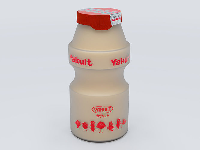 3D model Yakult milk bottle with label VR / AR / low-poly | CGTrader