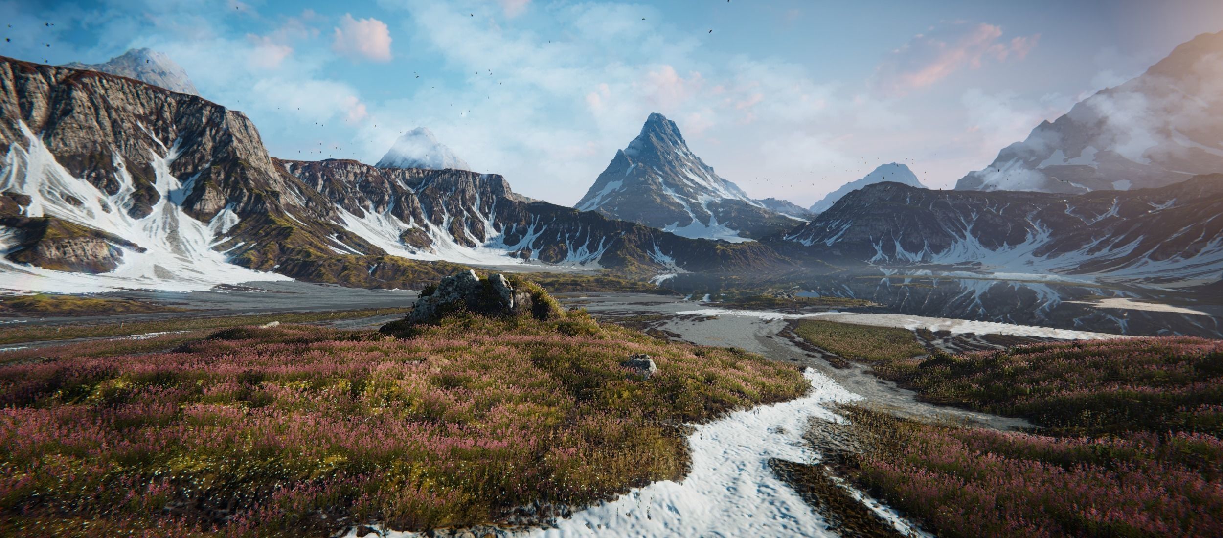 3D model Mountain Lake Valley Environment - Unity 2017 Project VR / AR ...