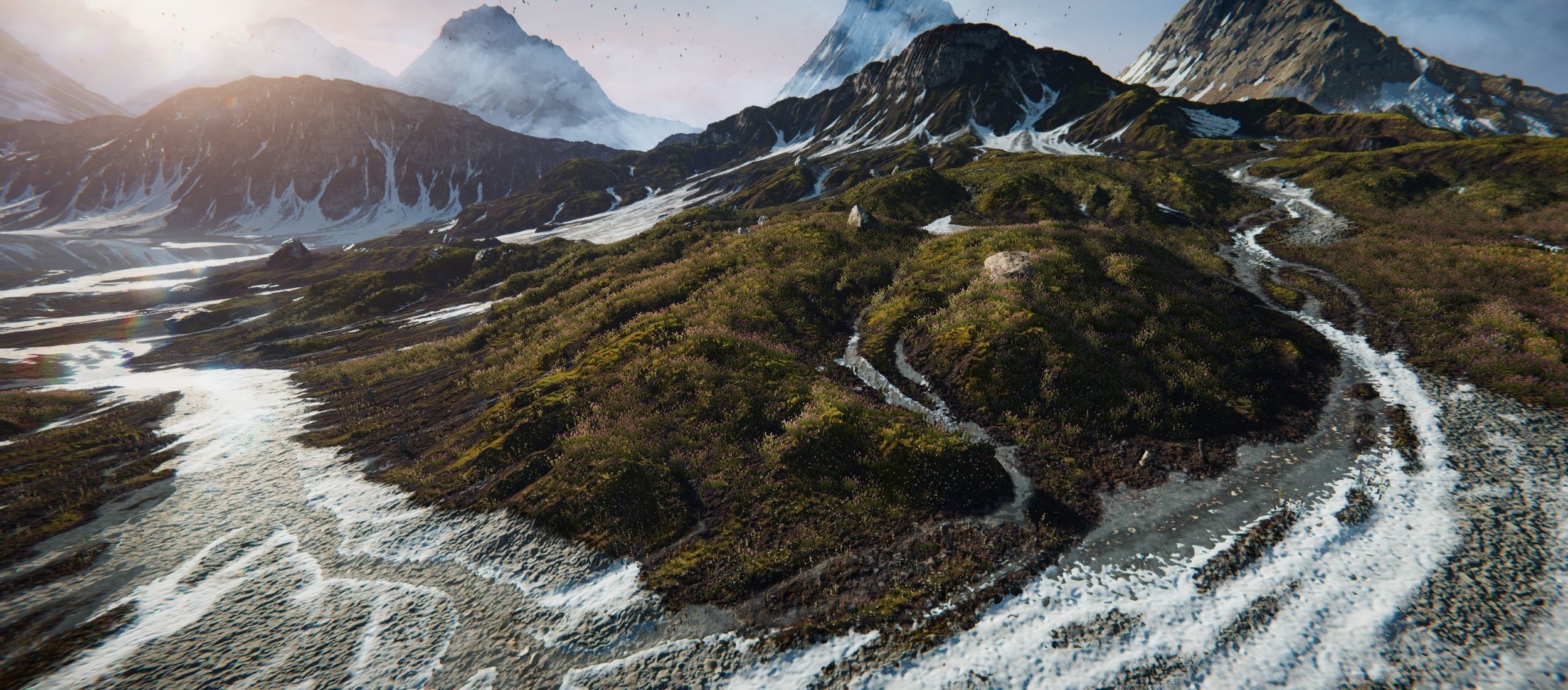 3D model Mountain Lake Valley Environment - Unity 2017 Project VR / AR ...