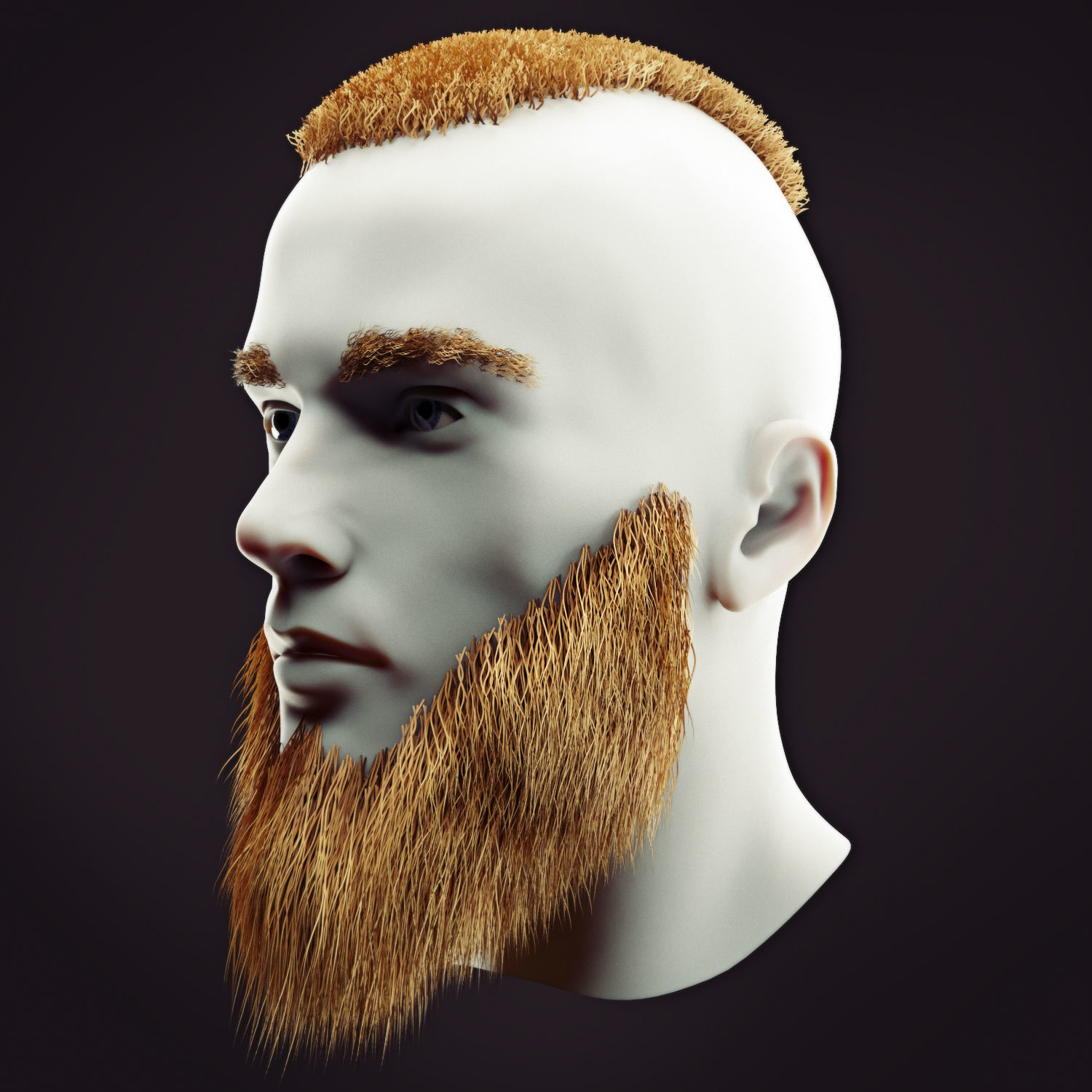 Hairstyle and Beard Low Poly 3D model | CGTrader