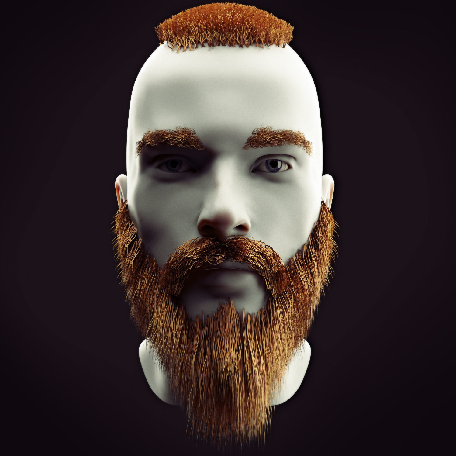 Hairstyle and Beard Low Poly 3D model | CGTrader