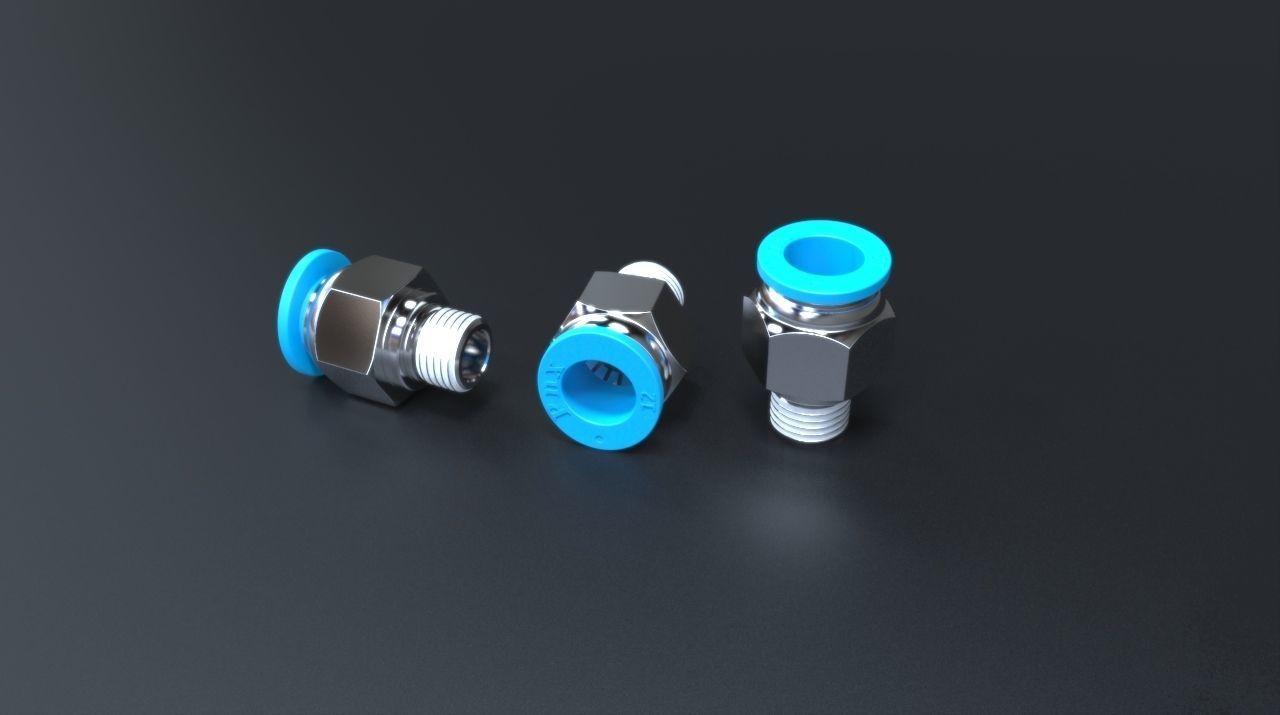 ITM Push Fit Fitting 12mm 1 4 inch BSP 3D model | CGTrader