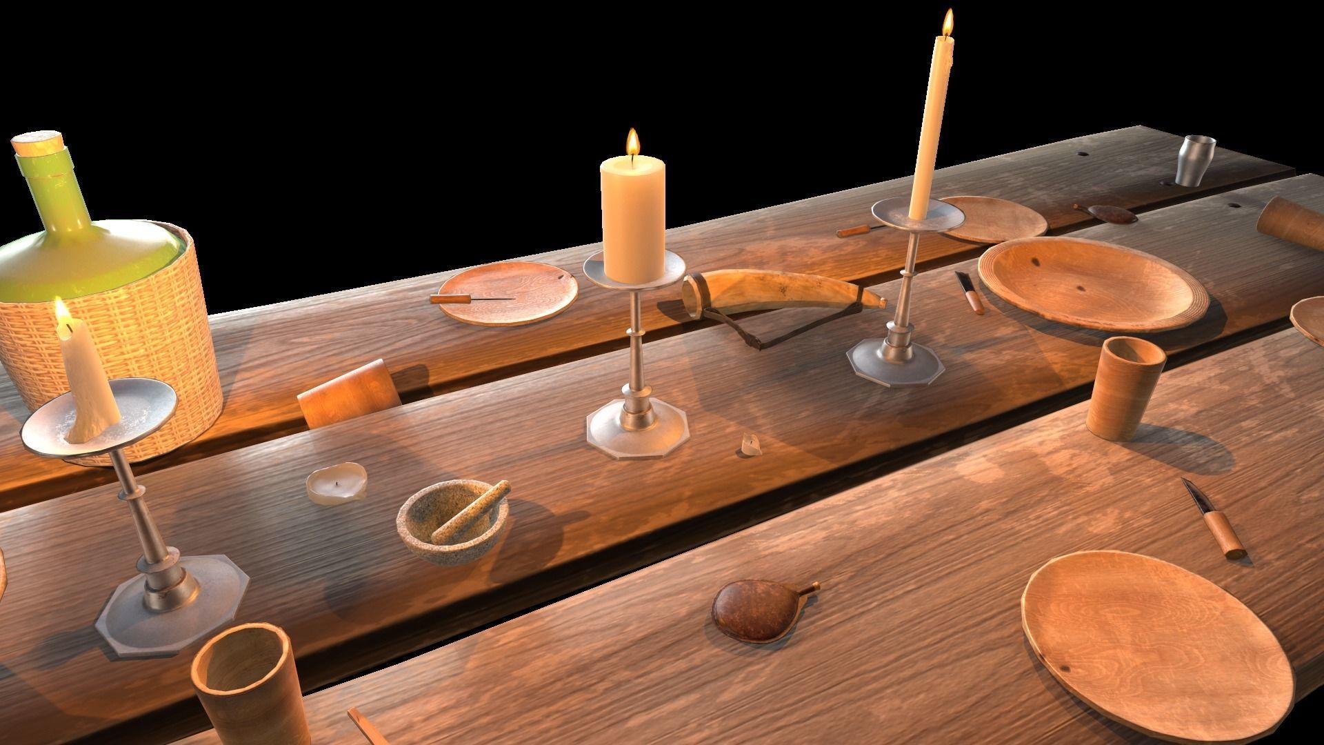3D model Medieval Interior Candle Asset Pack VR / AR / low-poly | CGTrader