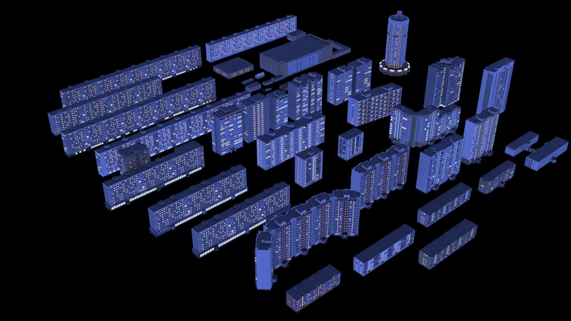 Russian buildings pack 3D model | CGTrader