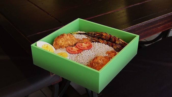 3d japanesse food bento 3D model rigged | CGTrader