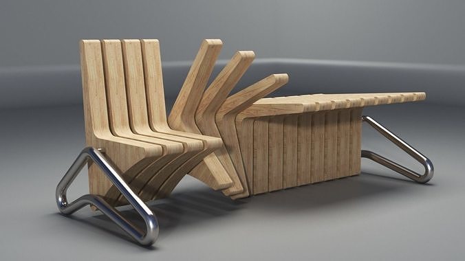 wooden seat 3D model | CGTrader