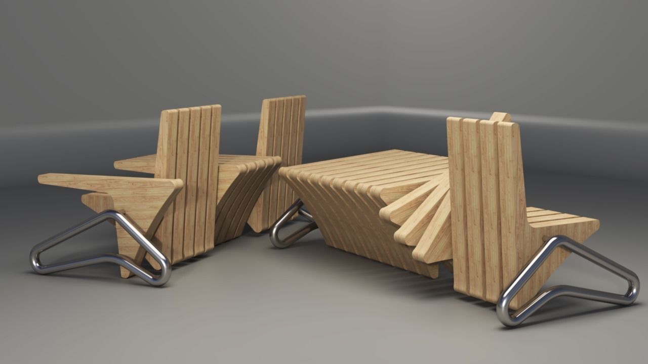 wooden seat 3D model | CGTrader