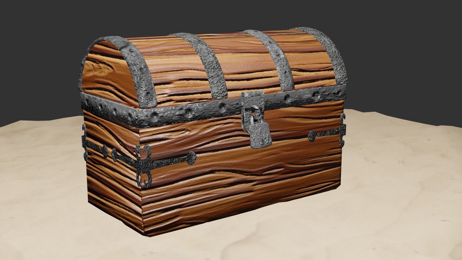 Wooden Treasure Chest 3D model | CGTrader