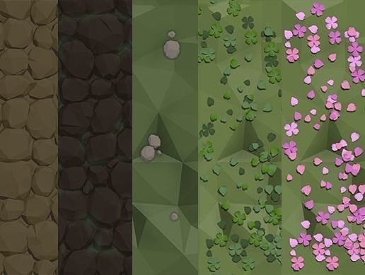 Texture LowpolyTerrainTexturePack map of deserted area VR / AR / low ...