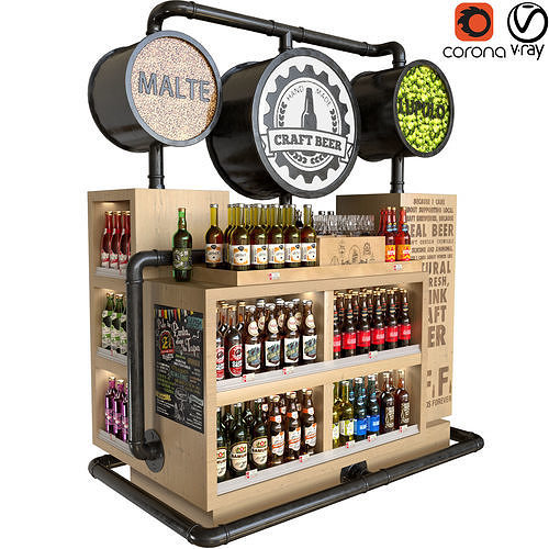 Craft Beer table 3D model | CGTrader