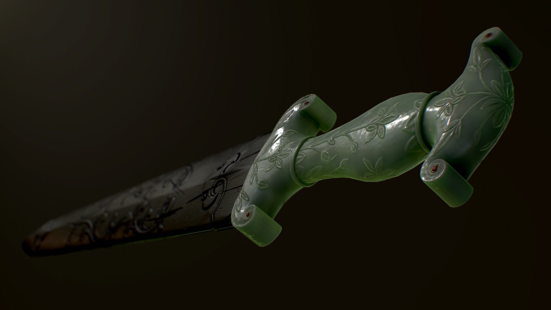 3D model Mughal Jade-handled Khanjar dagger VR / AR / low-poly | CGTrader