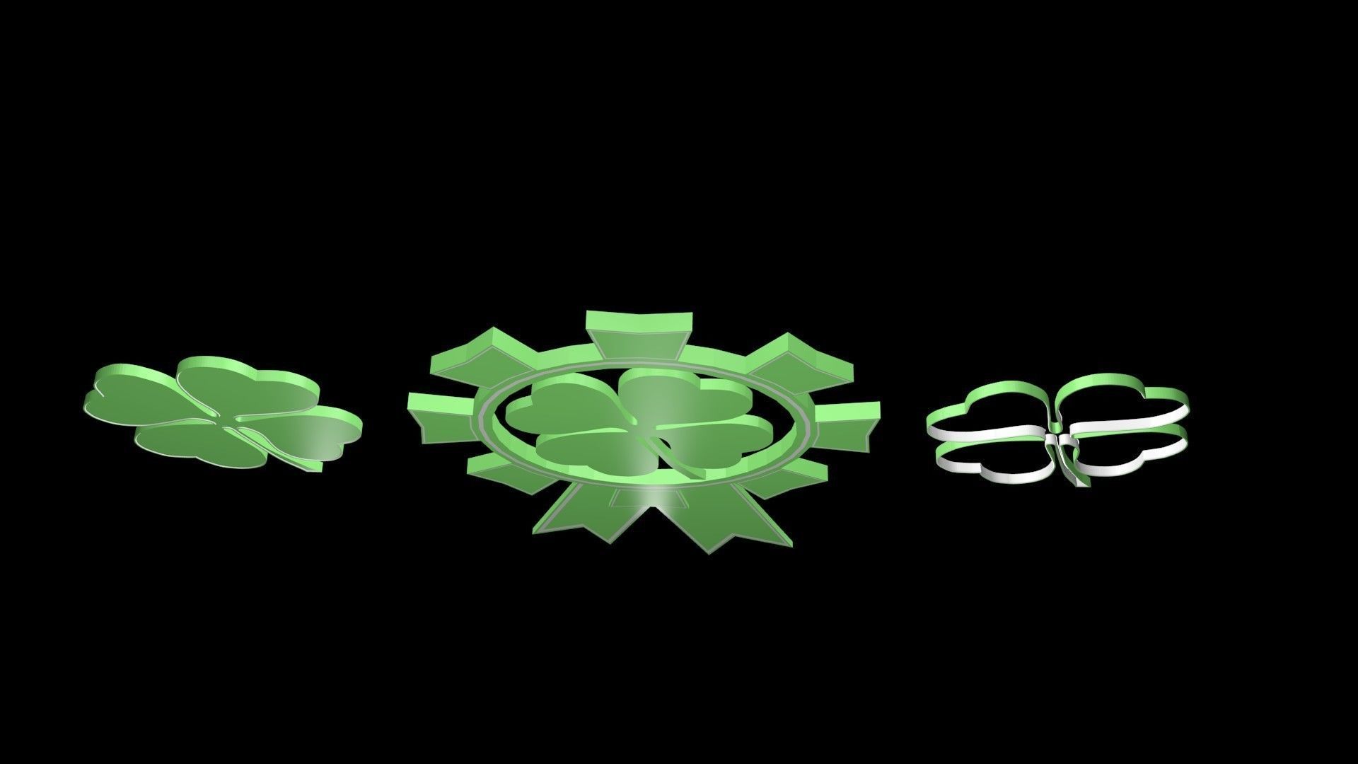 3D model Low poly clover symbol 2 VR / AR / low-poly | CGTrader
