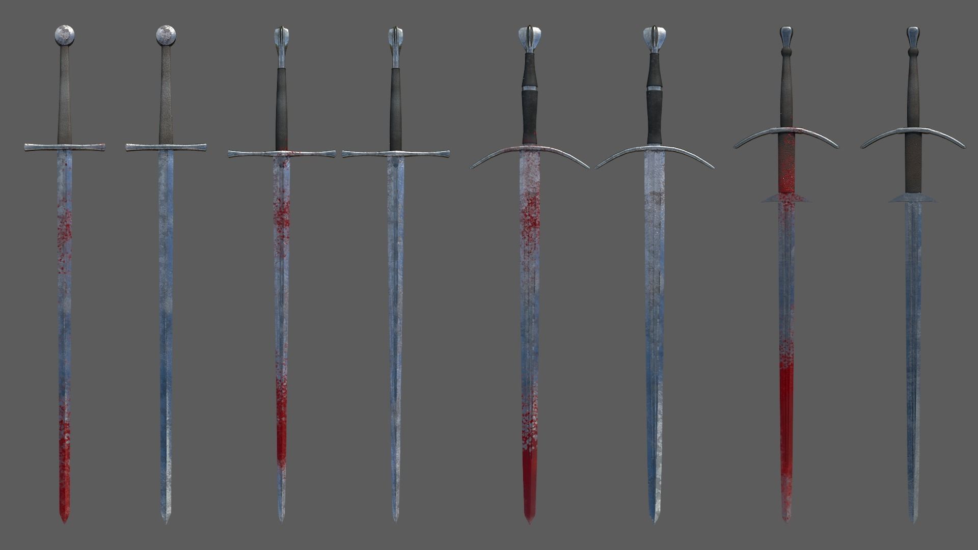 3D model Medieval Swords pack -Bloody and clean- VR / AR / low-poly | CGTrader