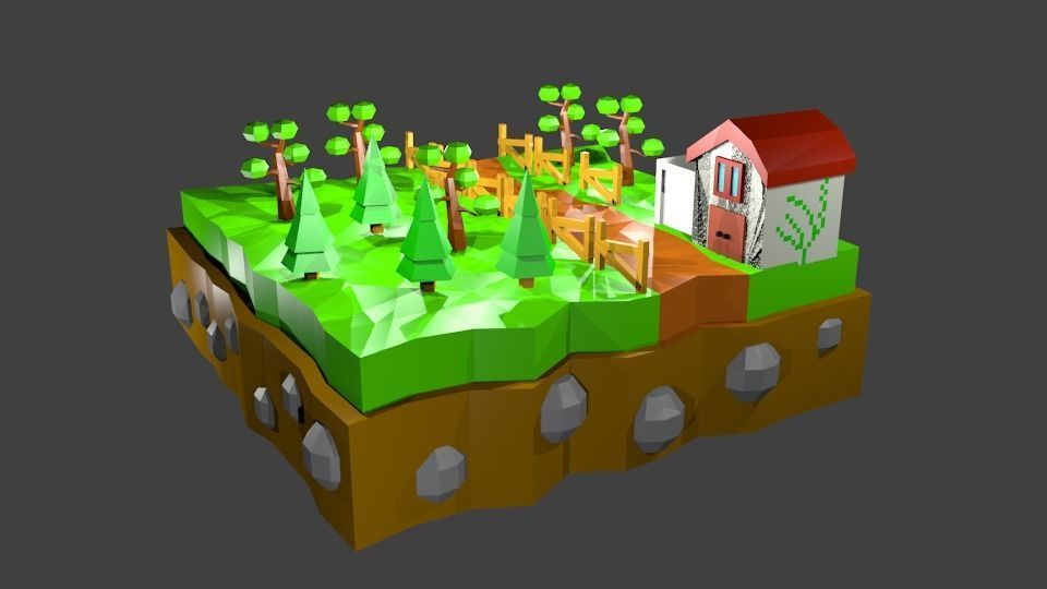 Low Poly Farm 3D model | CGTrader