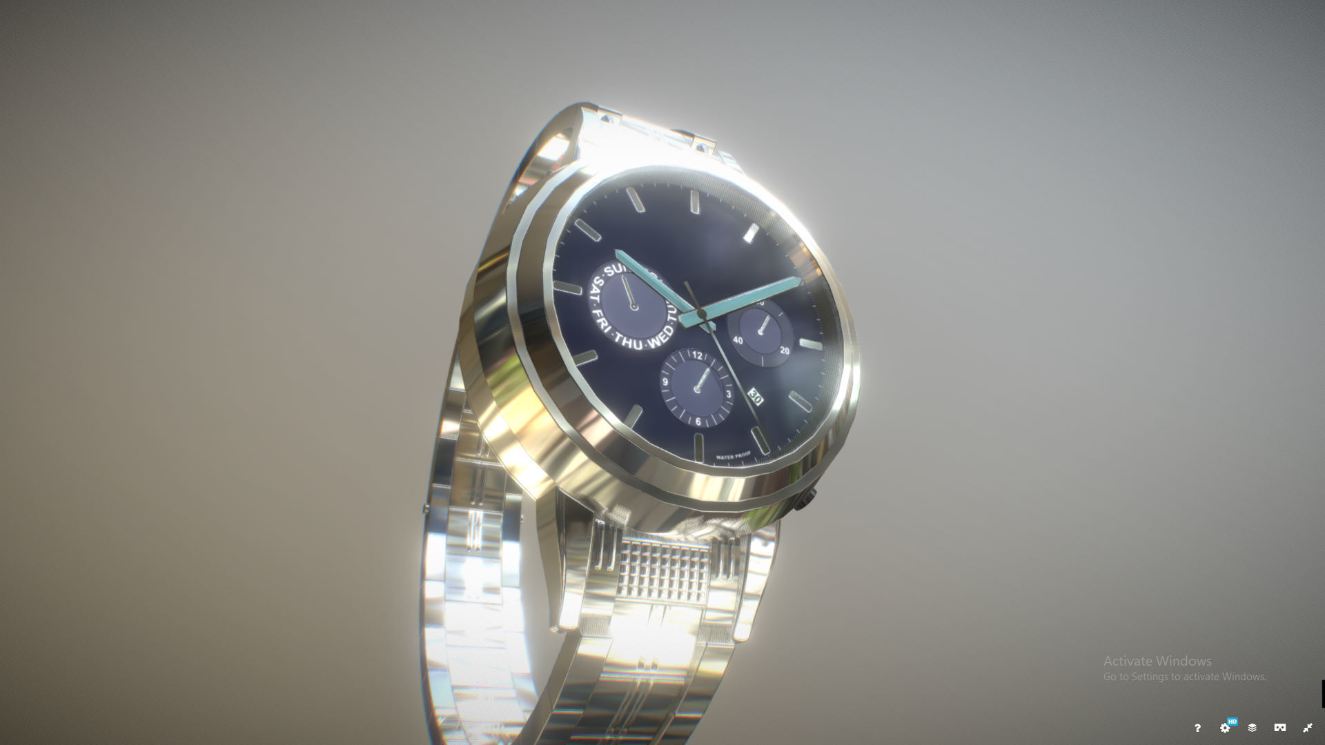 3D model Cool Silver Metallic Watch VR / AR / low-poly | CGTrader