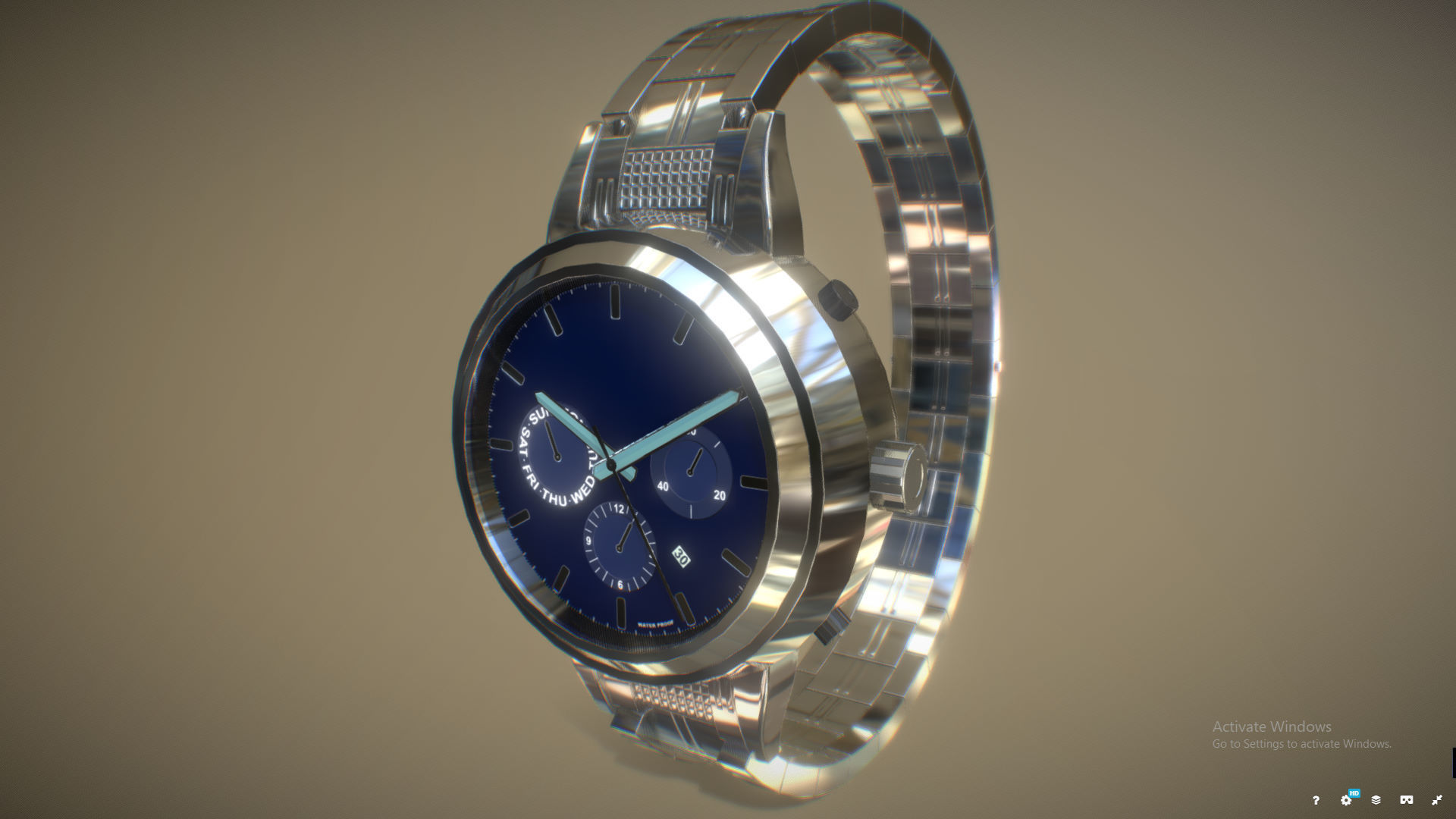 3D model Cool Silver Metallic Watch VR / AR / low-poly | CGTrader