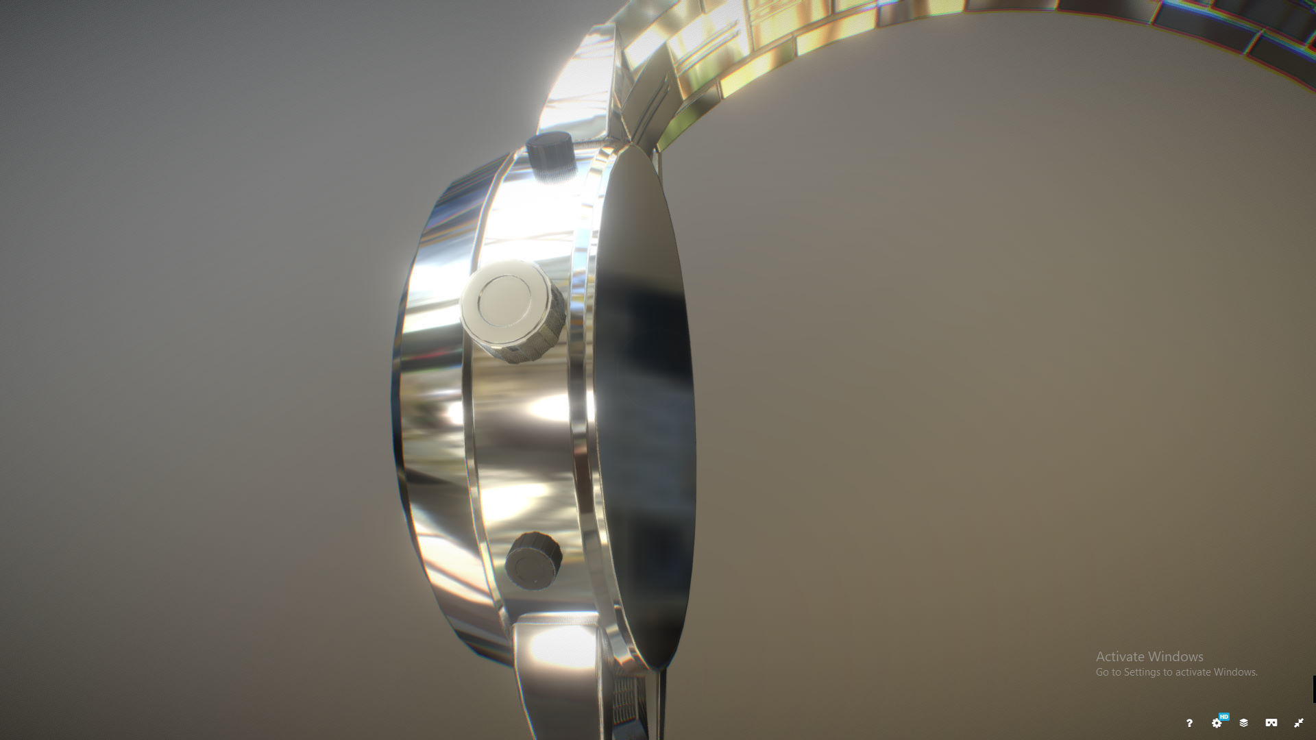 3D model Cool Silver Metallic Watch VR / AR / low-poly | CGTrader