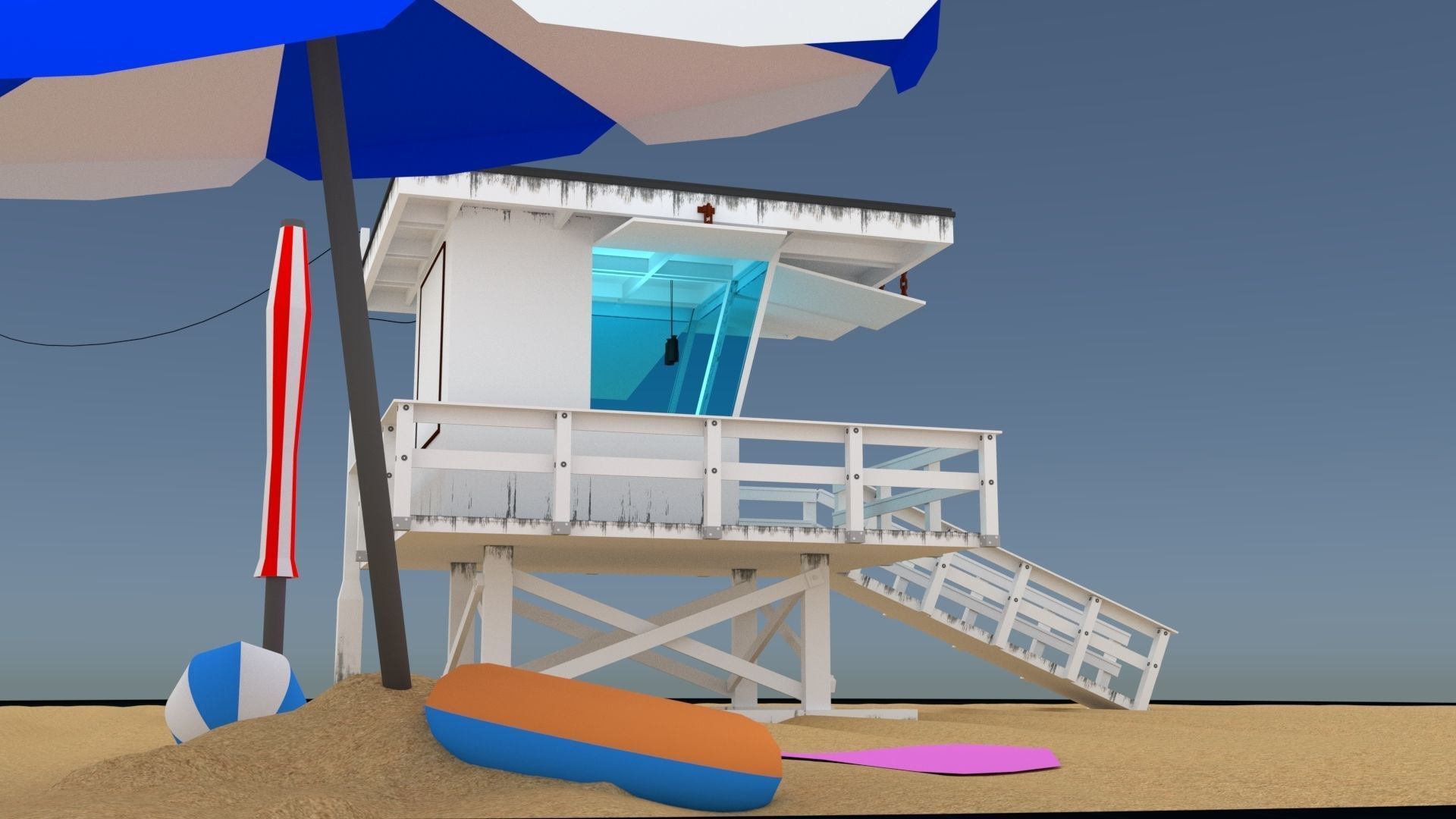 Lifeguard Tower 3D model animated | CGTrader