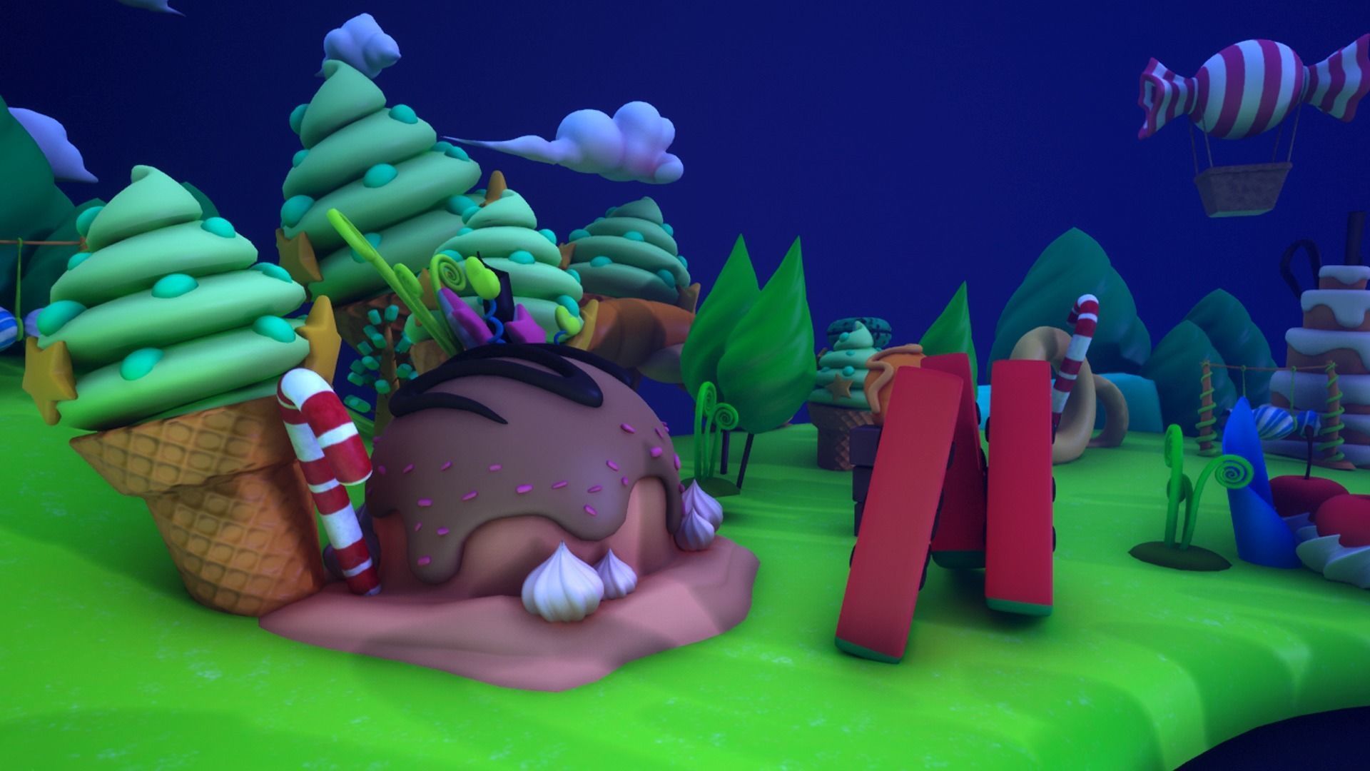 Asset - Cartoons - Background 03 - Hight Poly 3D Model Collection ...