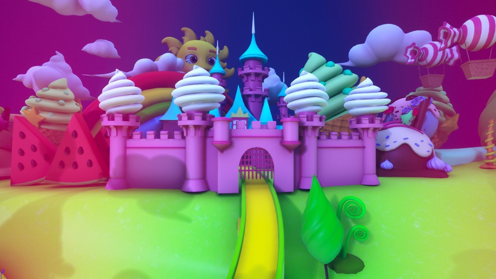 Asset - Cartoons - Background 03 - Hight Poly 3D Model Collection ...