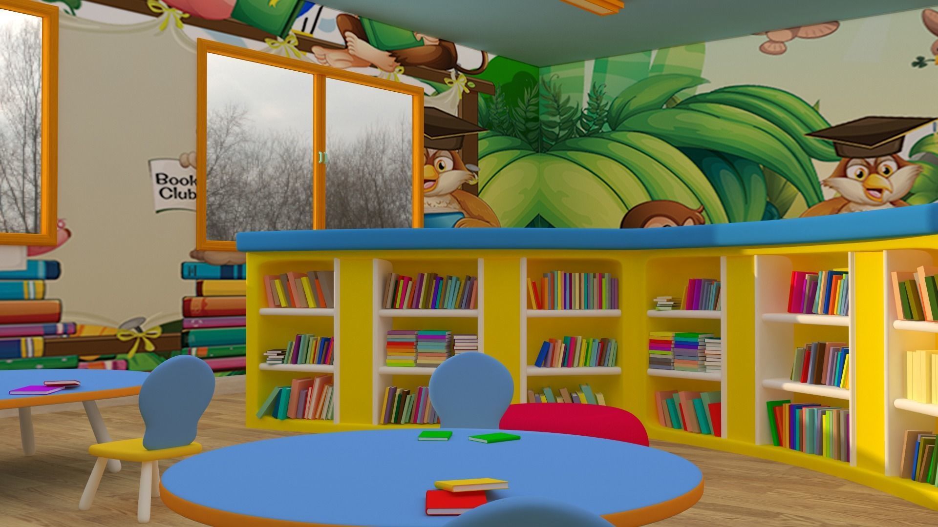 Asset Cartoons Background 04 Hight Poly 3d Model Collection