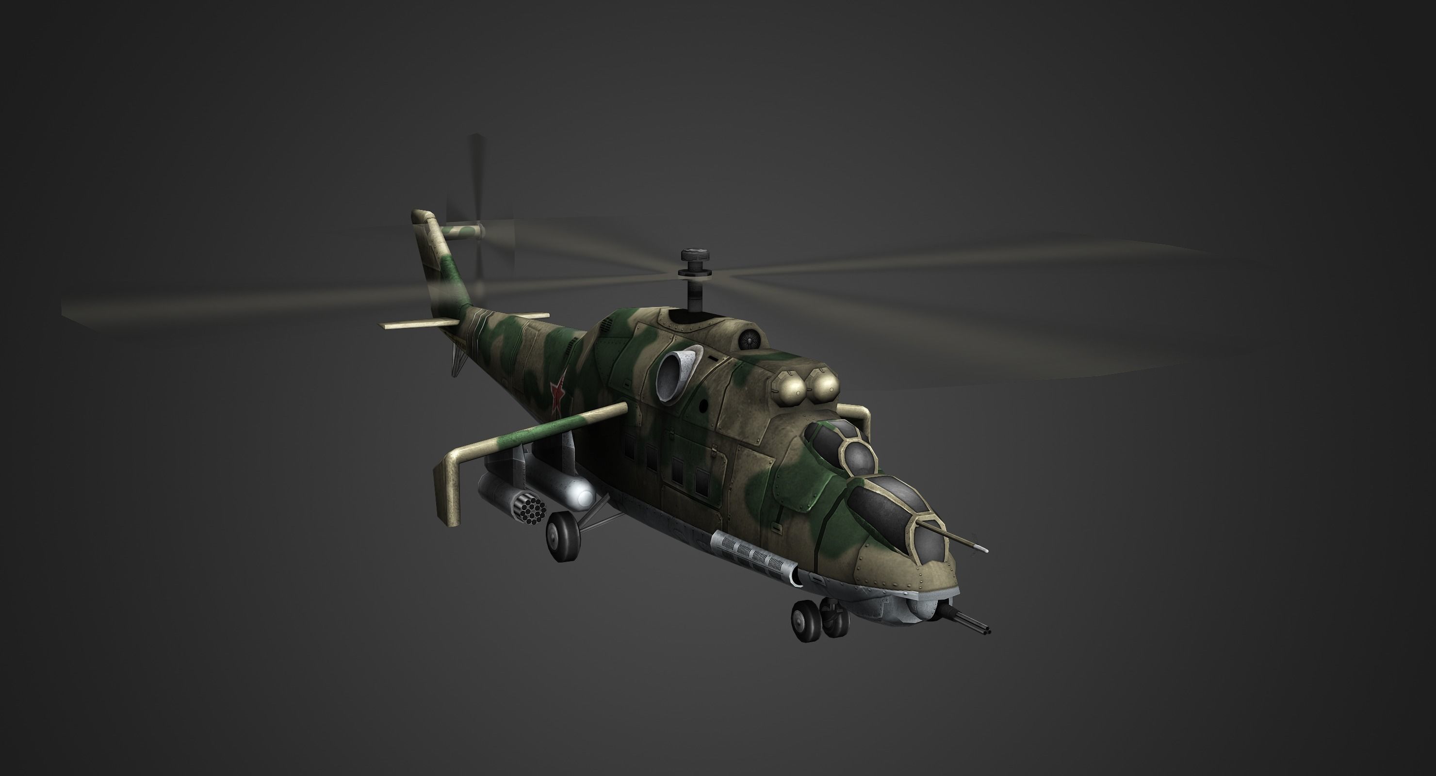 3D model Mi-24 Hind Helicopter VR / AR / low-poly | CGTrader