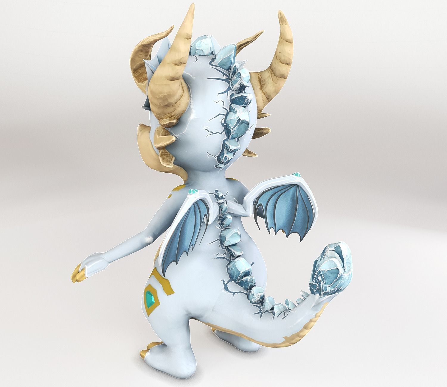 3D model Little Ice Dragon Game Character VR / AR / low-poly | CGTrader