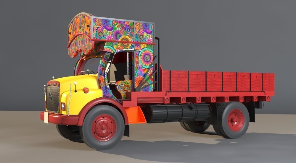 Lorry colorful truck 3D model | CGTrader